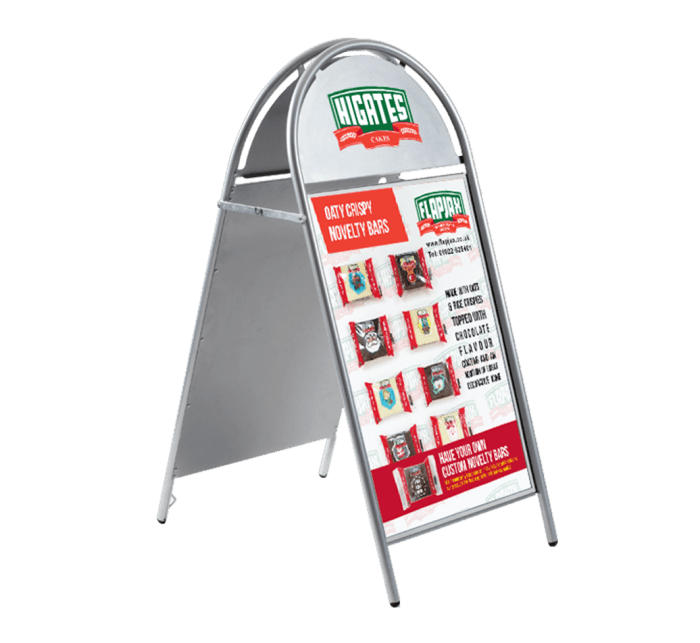 Rounded Pavement Signs | Tubular A-Board with Arched Header