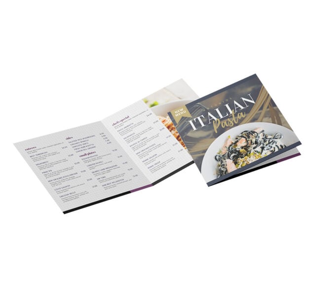 Square Folded Menu Printing - Cheap as Prints